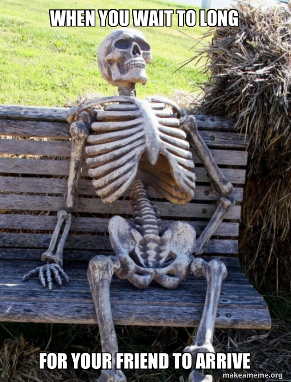 when you wait to long for your friend to arrive - Waiting Skeleton Meme ...