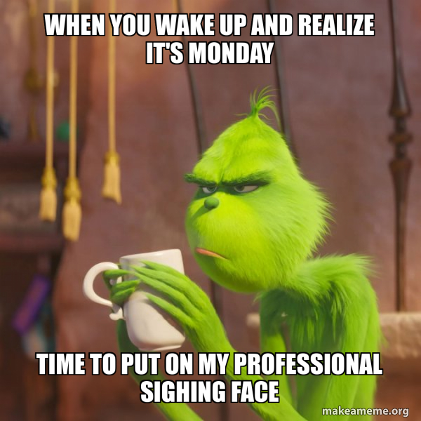 When you wake up and realize it's Monday Time to put on my professional ...