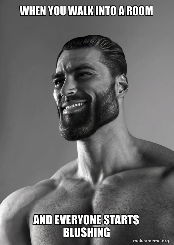 When you walk into a room And everyone starts blushing - Gigachad Meme ...