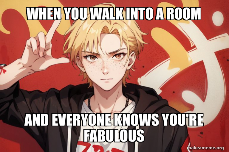 When you walk into a room and everyone knows you're fabulous Meme Generator