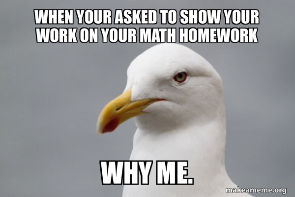 When Your Asked To Show Your Work On Your Math Homework Why Me Stuff That Didnt Happen