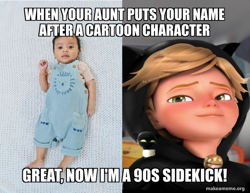 WHEN YOUR AUNT PUTS YOUR NAME AFTER A CARTOON CHARACTER GREAT, NOW I'M ...