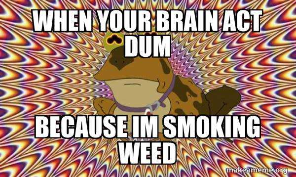 when your brain act dum because im smoking weed - Hypnotoad Meme Generator