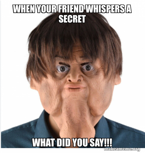 When your friend whispers a secret What did you say!!! Meme Generator