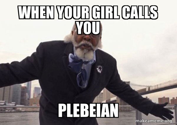 when your girl calls you Plebeian - Too Damn Low (Jimmy Mcmillan) Meme ...