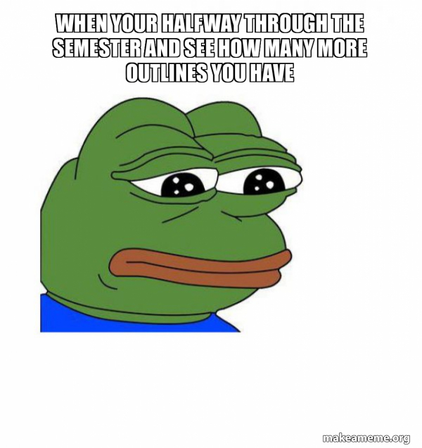 When Your Halfway through the semester and see how many more outlines ...