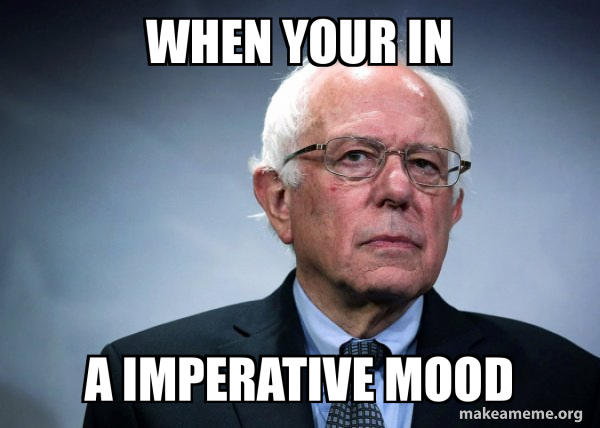when your in a imperative mood - Bernie Sanders Meme Generator