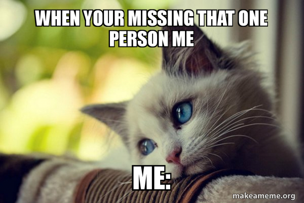 When your missing that one person me Me: - First World Cat Problems ...