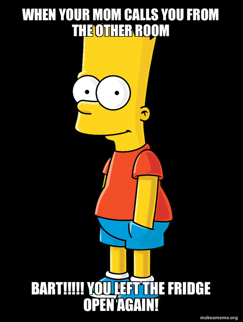 When your mom calls you from the other room Bart!!!!! You left the ...