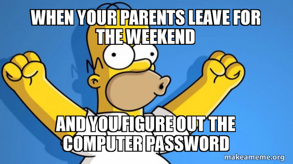 When Your Parents Leave For The Weekend And You Figure Out The Computer ...