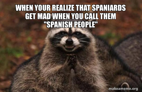 When your realize that Spaniards get mad when you call them "Spanish ...