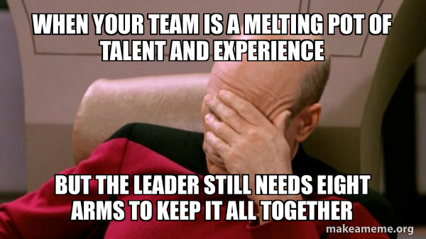 When your team is a melting pot of talent and experience But the leader ...