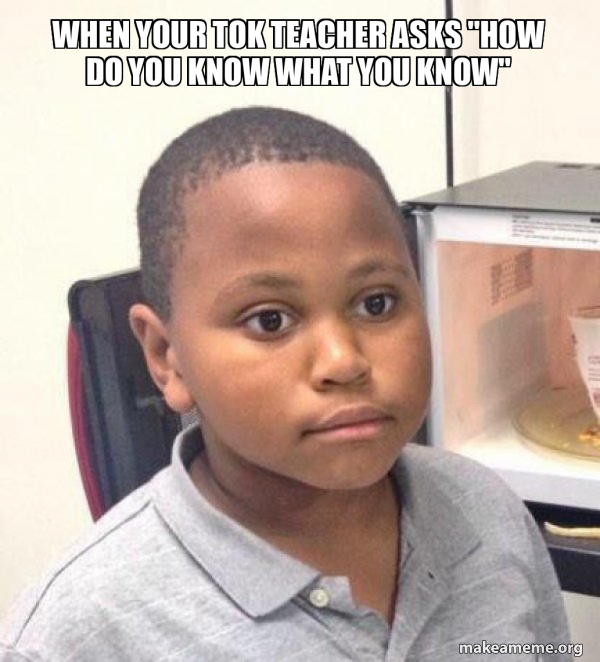 when your TOK teacher asks "how do you know what you know" - Minor ...