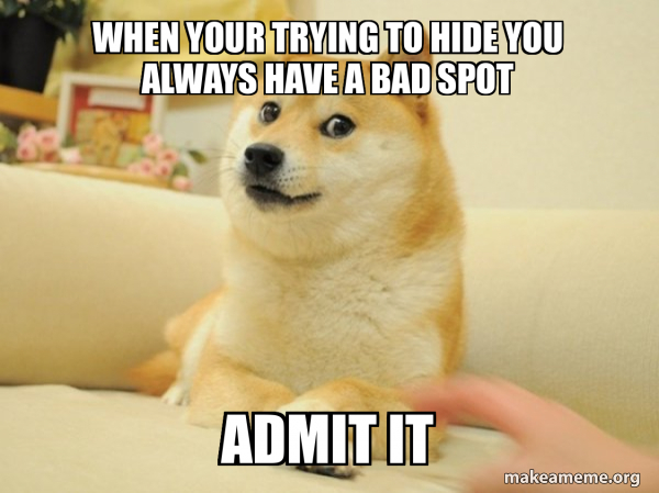 When your trying to hide you always have a bad spot ADMIT IT - Doge ...