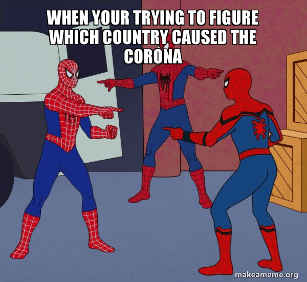 When your trying to figure which country caused the corona Meme Generator