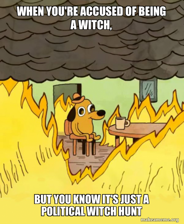 when you're accused of being a witch, but you know it's just a ...