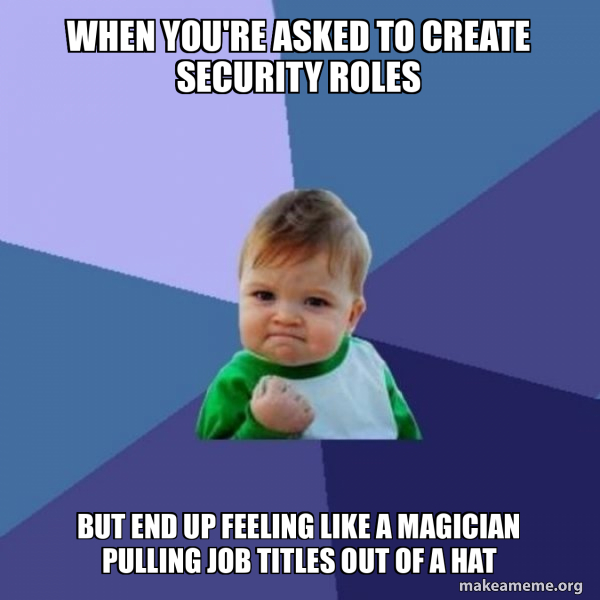 When you're asked to create security roles But end up feeling like a ...