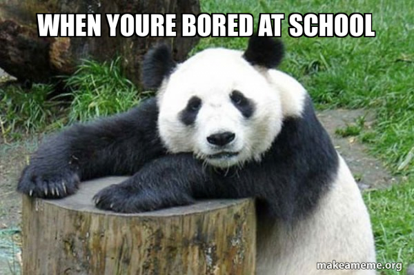 WHEN YOURE BORED AT SCHOOL - Confession Panda Meme Generator