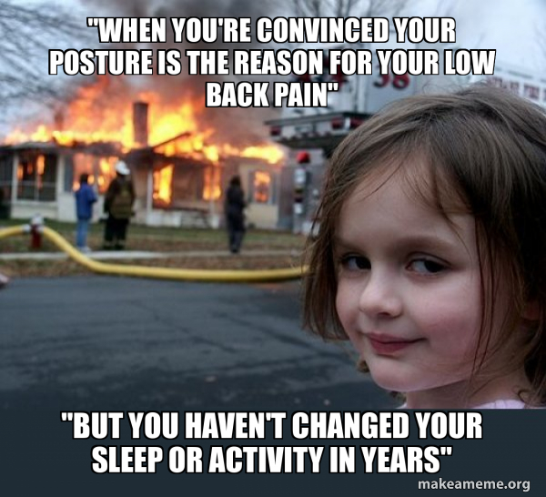 "When you're convinced your posture is the reason for your low back ...