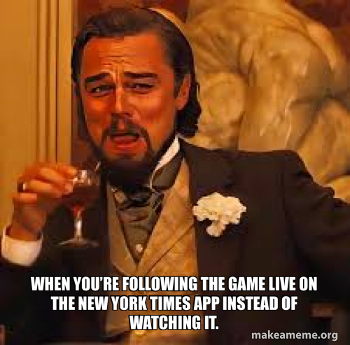 When you’re following the game live on the New York Times app instead ...