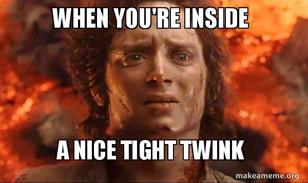 When you're inside A nice tight twink - Frodo it's over it's done Meme Generator