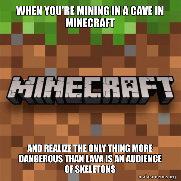 When you're mining in a cave in Minecraft And realize the only thing ...