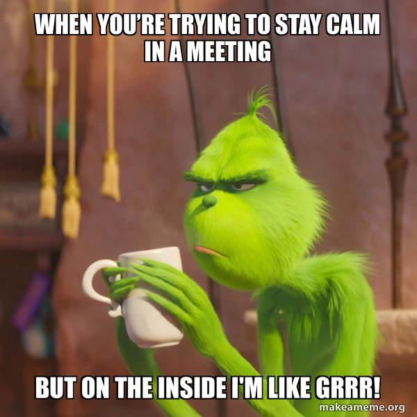 When you’re trying to stay calm in a meeting But on the Inside I'm Like ...