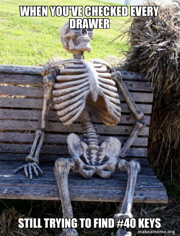 When you've checked every drawer Still trying to find #40 keys ...