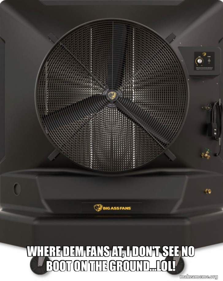 WHERE DEM FANS AT, I DON'T SEE NO BOOT ON THE GROUND...LOL! Meme Generator
