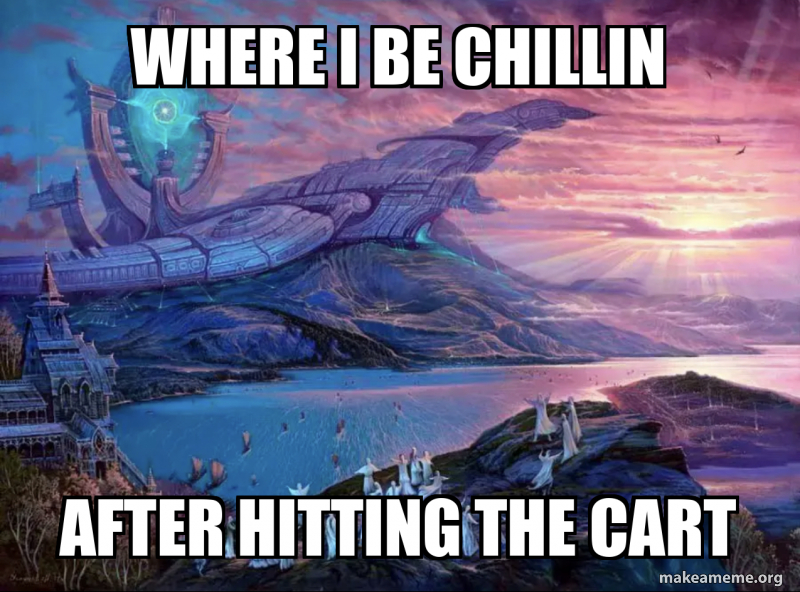 Where i be chillin After hitting the cart Meme Generator