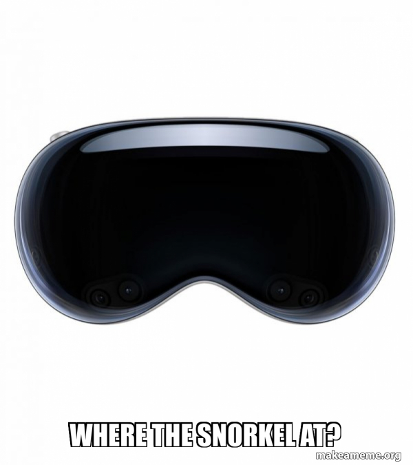 where the snorkel at? - Apple Vision Pro Meme Generator