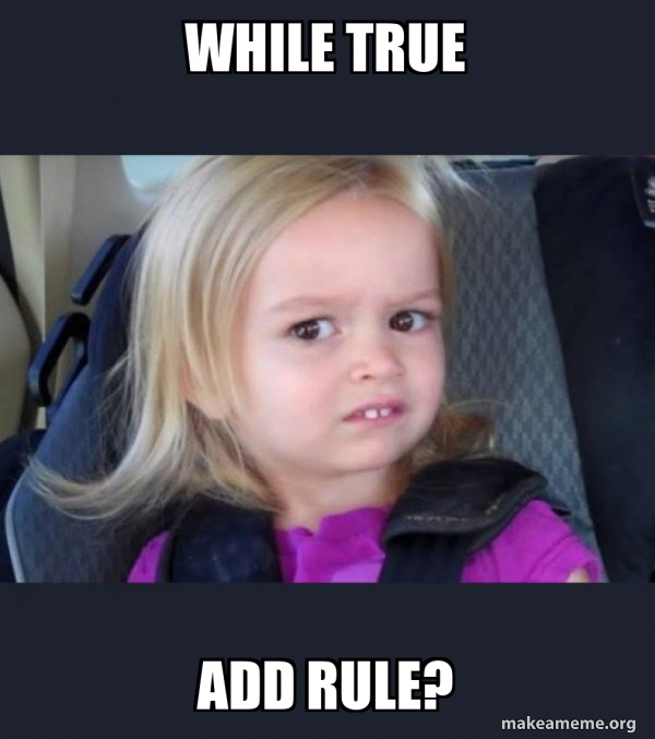 While True Add rule? - Side-Eyes Chloe Meme Generator