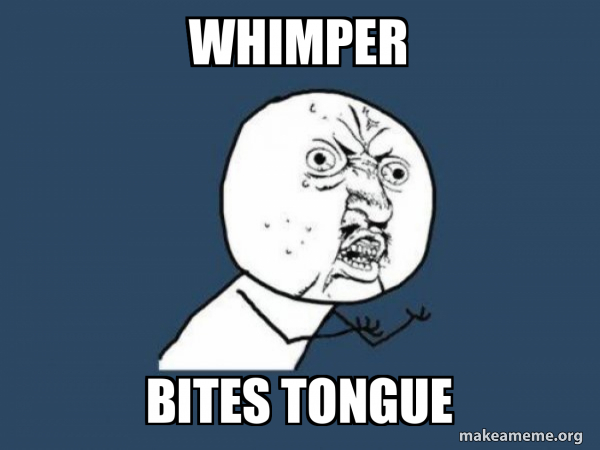 Whimper Bites tongue - Y U No Meme Generator