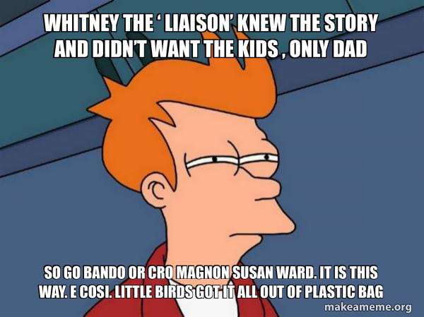 Whitney the ‘ liaison’ knew the story and didn’t want the kids , only ...