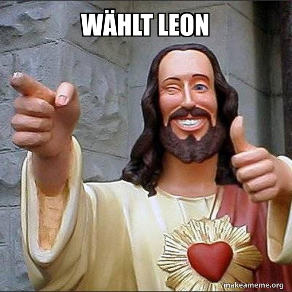 Wählt Leon - Cool Jesus Meme Generator