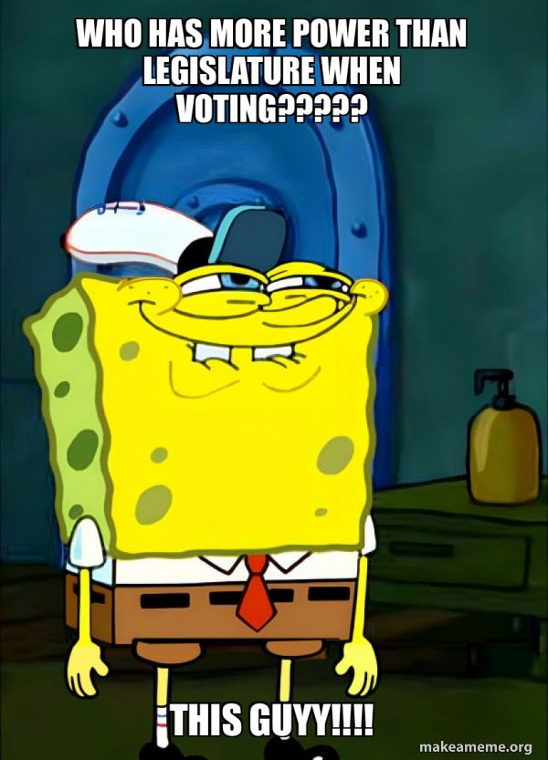 Who has more power than Legislature when voting????? THIS GUYY ...