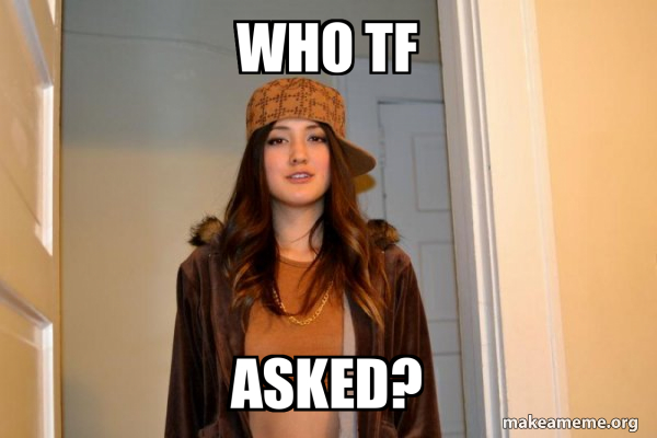 who tf asked? - Scumbag Stacy Meme Generator