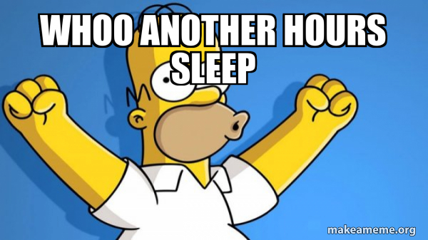 Whoo another hours sleep - Happy Homer Meme Generator