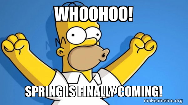 Whoohoo! Spring is finally coming! - Happy Homer Meme Generator