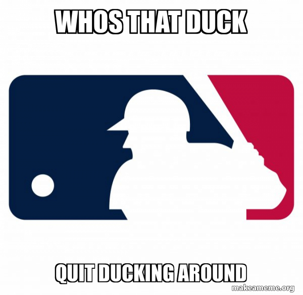 whos that duck quit ducking around - MLB Major League Baseball Meme ...