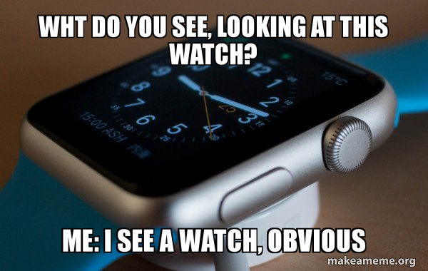 wht do you see, looking at this watch? me: i see a watch, obvious ...
