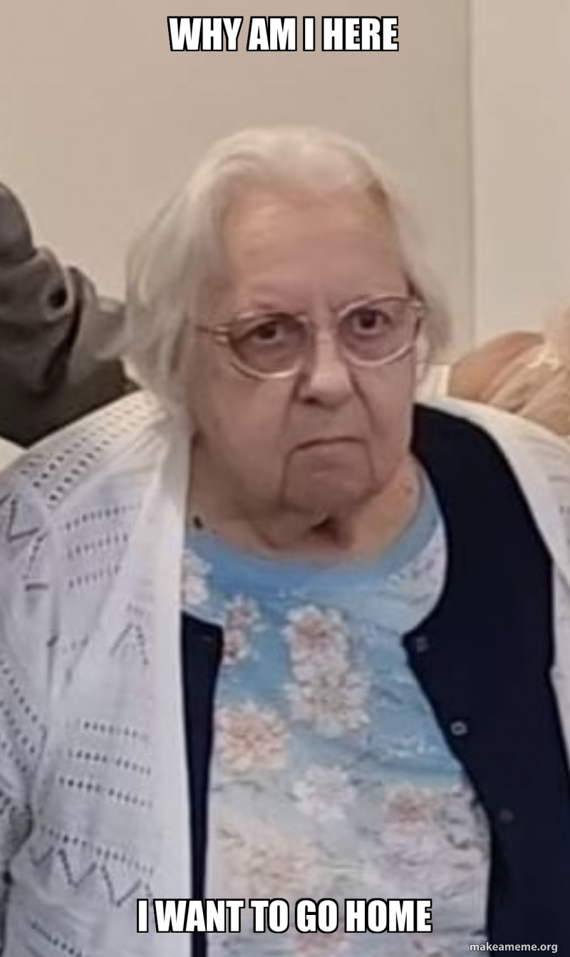 WHY AM I HERE I want to go home Meme Generator