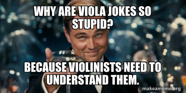 Why are viola jokes so stupid? Because violinists need to understand ...