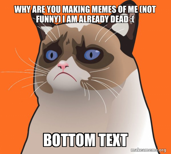 why are you making memes of me (not funny) i am already dead :( BOTTOM ...