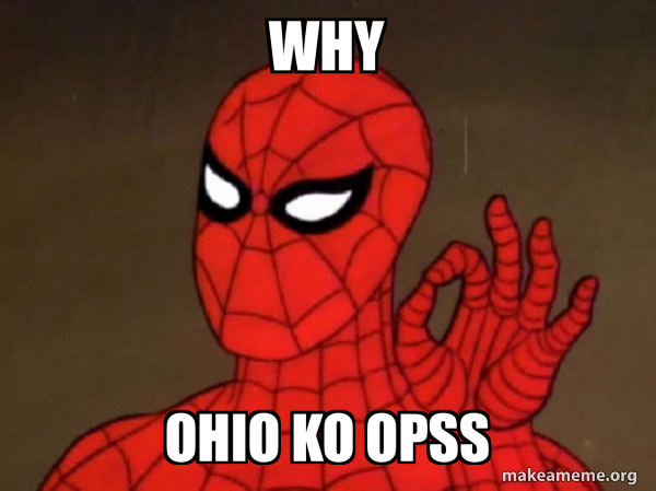 WHY OHIO KO OPSS - Spiderman - Care factor Zero Meme Generator