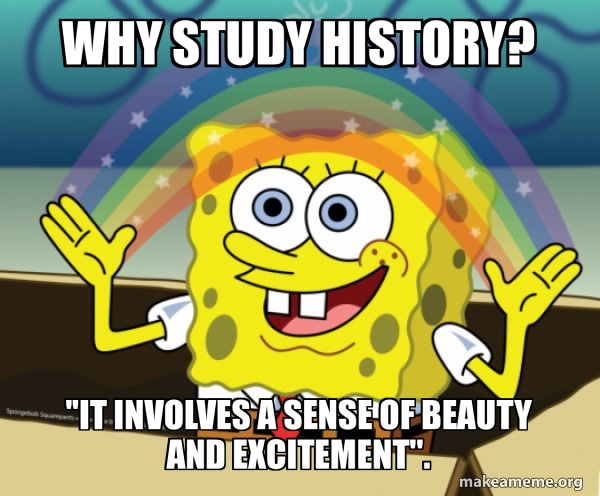Why study history? ''It involves a sense of beauty and excitement ...