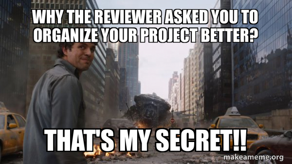 Why the reviewer asked you to organize your project better? That's My ...