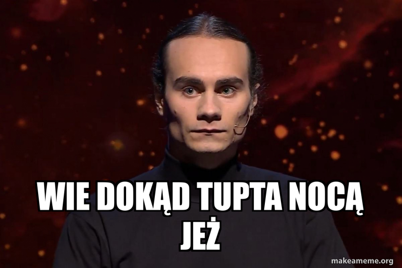 wie dokąd tupta nocą jeż Meme Generator