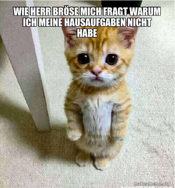 Wie Herr Bröse mich fragt warum ich meine Hausaufgaben nicht habe ...