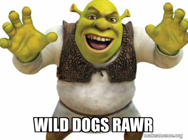 wild dogs rawr - Shrek Meme Generator
